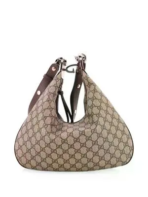 Gucci Attache Shoulder Bag Gg Coated Canvas Medium Hobo Bag