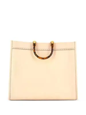 Fendi Sunshine Shopper Leather Large Tote Bag - Neutrals
