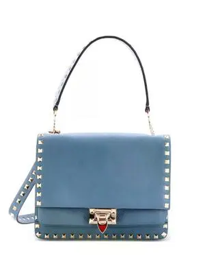 VALENTINO Valentino Garavani Rockstud Flip Lock Flap Top Handle Leather Shoulder Bag