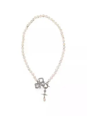 VIVIENNE WESTWOOD Rigoberta Orb-pendant Necklace With Faux Pearl Embellishments - Neutrals