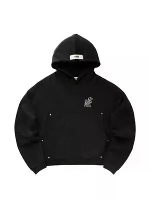 ROUGH. Stud-embellished Logo-embroidered Hoodie