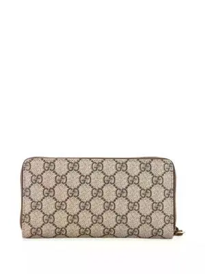 Gucci Neo Vintage Zip Around Wallet Gg Coated Canvas Small Wallets