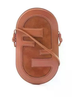 Fendi O Lock Phone Holder Crossbody Bag - Brown