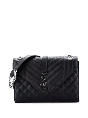 Saint Laurent Classic Monogram Envelope Satchel Mixed Matelasse Leather Medium Shoulder Bag