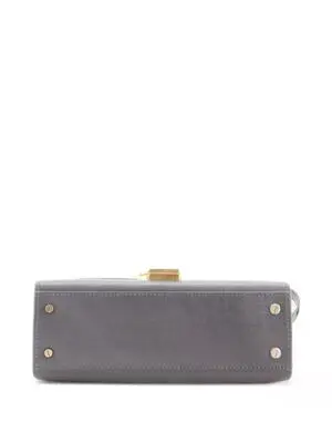 Saint Laurent Cassandra Leather Mini Shoulder Bag - Grey
