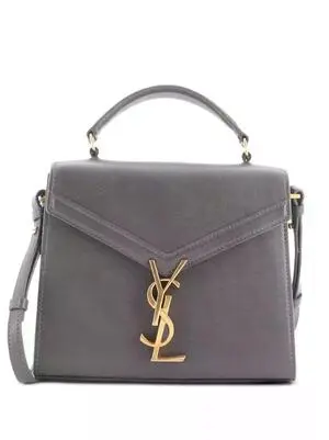 Saint Laurent Saint Laurent Cassandra Leather Mini Shoulder Bag Grey