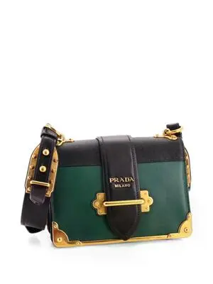 Prada Cahier Leather And Saffiano Leather Small Crossbody Bag