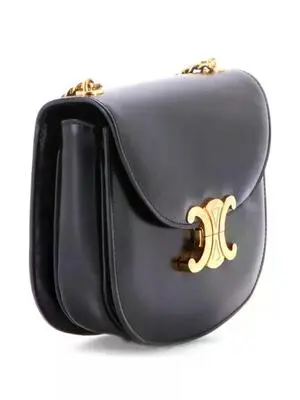 Celine Triomphe Besace Clea Chain Flap Bag Leather Shoulder Bag