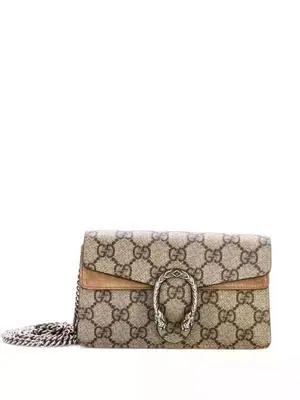 Gucci Dionysus Bag Gg Coated Canvas Super Mini Crossbody Bag - Brown