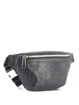 Gucci Gg Embossed Perforated Leather Small Belt Bag - Black