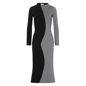ZETAYE Black / Grey Amelia Silhouette Dress Black - Black/grey