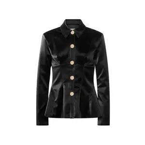 ZETAYE Kadence Faux Leather Peplum Blazer