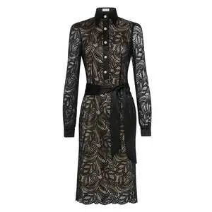 ZETAYE Lyric Lace Shirt Dress - Black