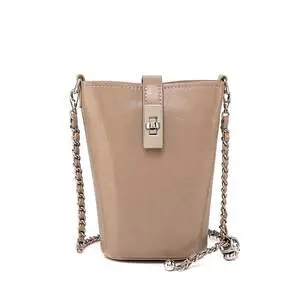 MKF COLLECTION - J'OMOR Neutrals Evelina Mini Bucket Bag Taupe - Black/gray