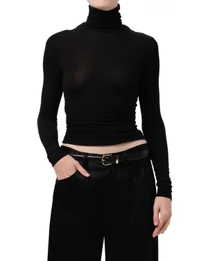 Citizens Of Humanity Caradene Turtleneck Rib Knit Tee - Black