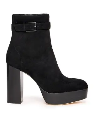 Paige Maris Suede Platform Block Heel Boots Black
