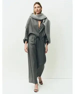 Citizens Of Humanity Brynn Wool Wide Leg Pants - Gris