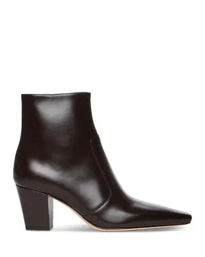 Paige Welsley Leather Ankle Boots - Chocolate