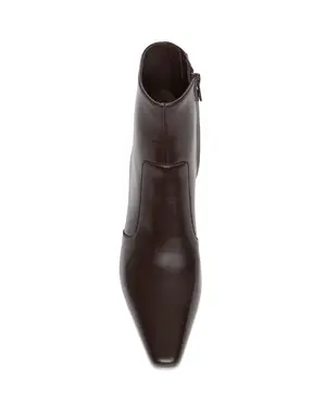 Paige Welsley Leather Ankle Boots - Chocolate