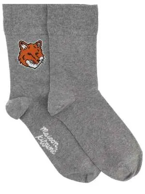 Maison Kitsuné Embroidered Fox Face Socks