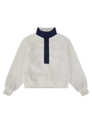 ENTIRE STUDIOS Partial Front Snap Button & Zipper Hoodie With Kangaroo Pocket And Ribbed Trim
