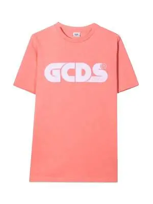 Gcds Oversized Cotton T-shirt With Logo - Pink