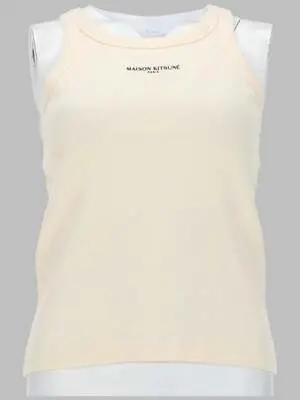 Maison Kitsuné Organic Cotton Ribbed Tank Top