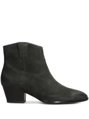 Ash Suede Ankle Boots With Side Zip Closure