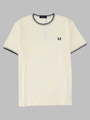 Fred Perry 100% Cotton T-shirt - Powder
