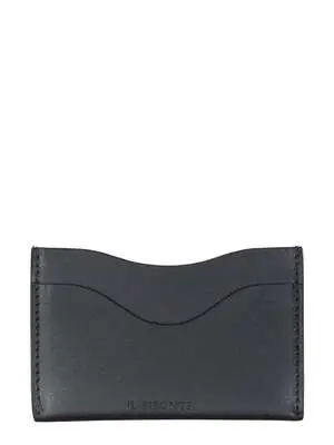 Il Bisonte Mini Card Holder With Central Pocket - Black