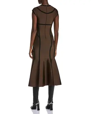 Alexander McQueen Jacquard Line Midi Dress
