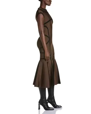 Alexander McQueen Jacquard Line Midi Dress