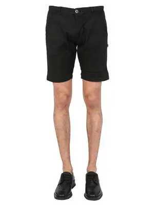 Alpha Industries Bermuda Shorts With Logo - Black