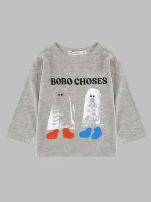 BOBO CHOSES Mini Booty Ghosts" Baby Long Sleeve T-shirt - Grey