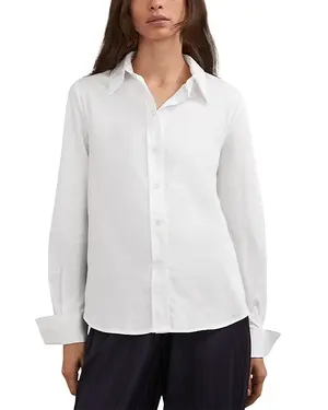 REISS Lottie Cotton Sateen Shirt