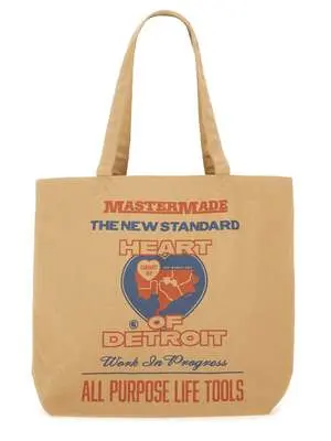 Carhartt Work In Progress Graphic Canvas Tote Handbag - Beige