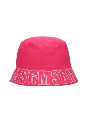 MSGM Mini Cloche Nylon Hat - Fuchsia