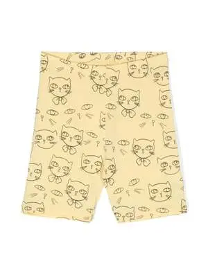 MINI RODINI Chapter 2" Printed Cat Bike Shorts
