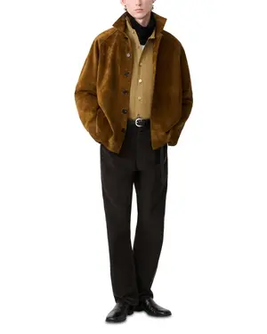 Studio Nicholson Suede Leather Button Overshirt