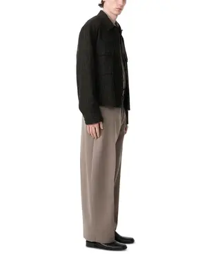 Studio Nicholson Slim Cotton & Wool Knit Check Overshirt