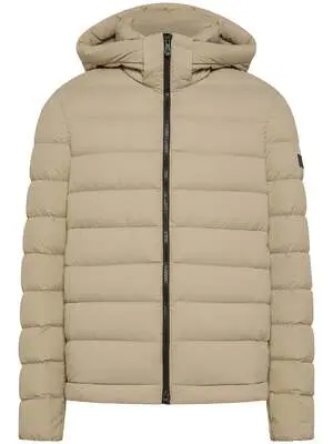 Peuterey Quilted Down Puffer Coat - Beige