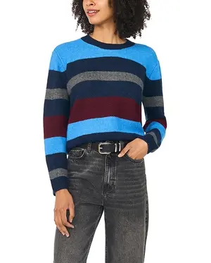 Vince Camuto Striped Crewneck Sweater
