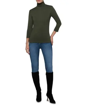 L'Agence Aja Turtleneck Three Quarter Sleeve Top