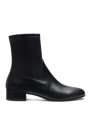 STUART WEITZMAN Bacari Leather Ankle Boots - Black
