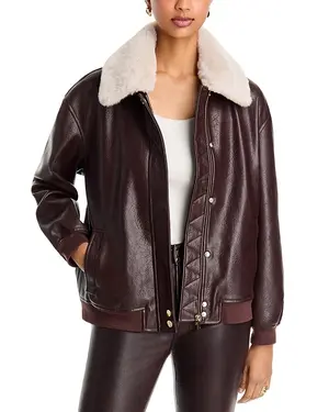 Generation Love Allison Faux Fur Faux Leather Bomber Jacket