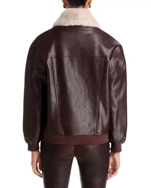 Generation Love Allison Faux Fur Faux Leather Bomber Jacket