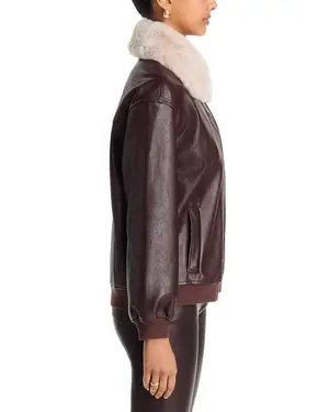 Generation Love Allison Faux Fur Faux Leather Bomber Jacket