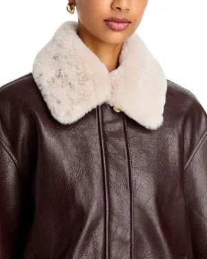 Generation Love Allison Faux Fur Faux Leather Bomber Jacket