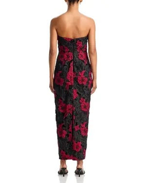 MILLY Orion Embellished Strapless Lace Gown