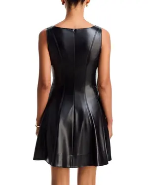 MILLY Ori Faux Leather Mini Dress